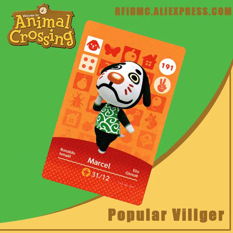 새로운 지평을위한 191 Marcel Animal Crossing Card Amiibo|엑세스 제어 카드| - AliExpress