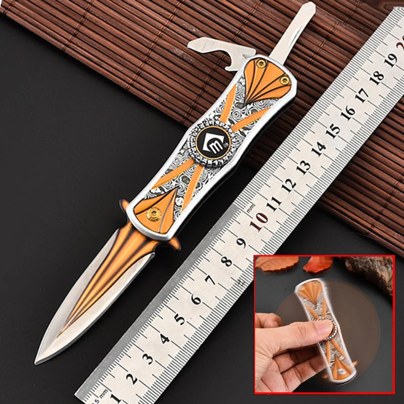 Gyro Type Outdoor Tools Survival Knife Stainless Steel Mini Pocket ...