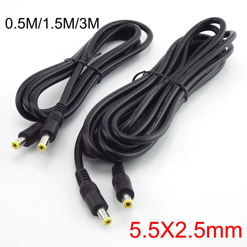 12V DC male to male Extension Cable Plug Cord 0.5m 1.5M 3m Power wire ...