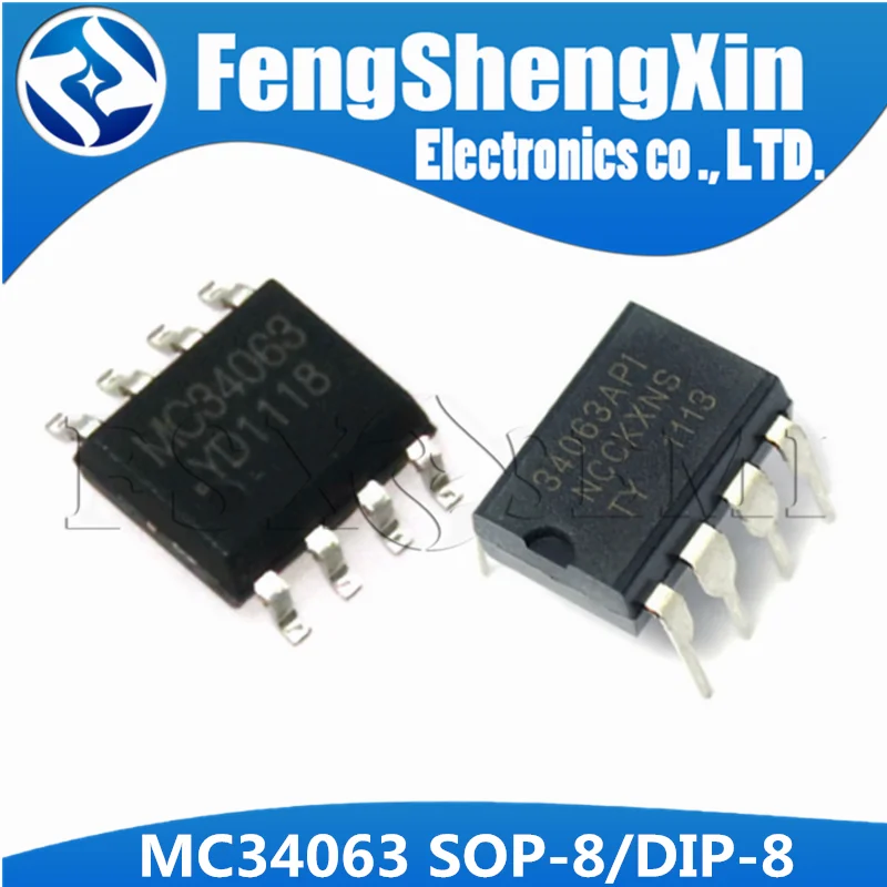 10pcs/lot MC34063API DIP 8 MC34063AP1 MC34063 DIP8 34063API IC MC34063A SOP 8 MC34063ADR SOP8 ...