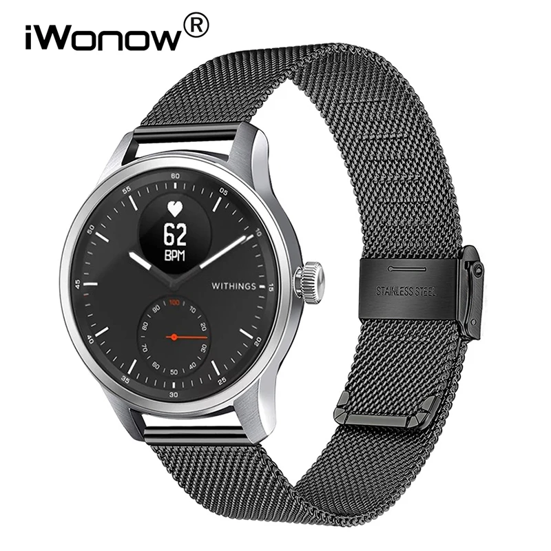 Milanese-Watchband-for-Withings-ScanWatch-42mm-38mm-Steel-HR-40mm-36mm ...
