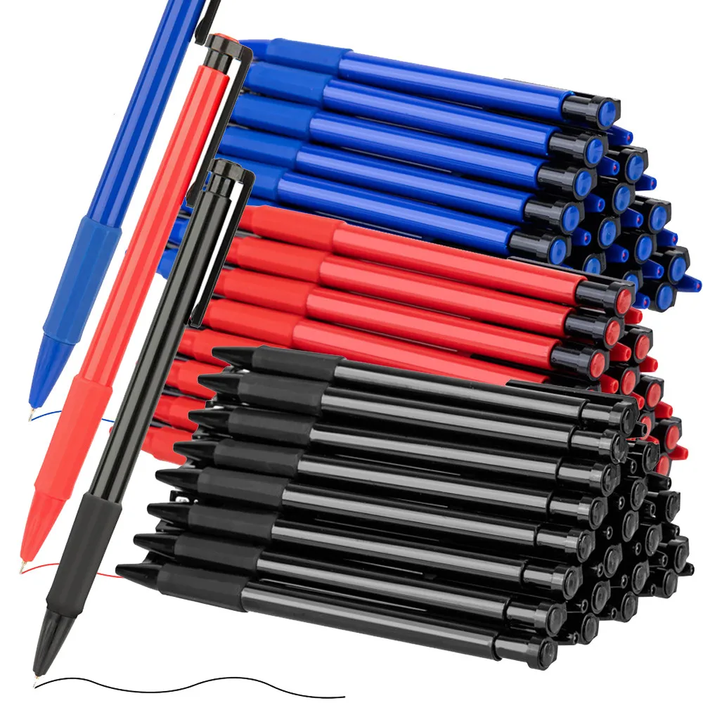 10pcs-Deli-simple-blue-black-red-pen-core-ballpoint-pen-0-7mm-classic ...