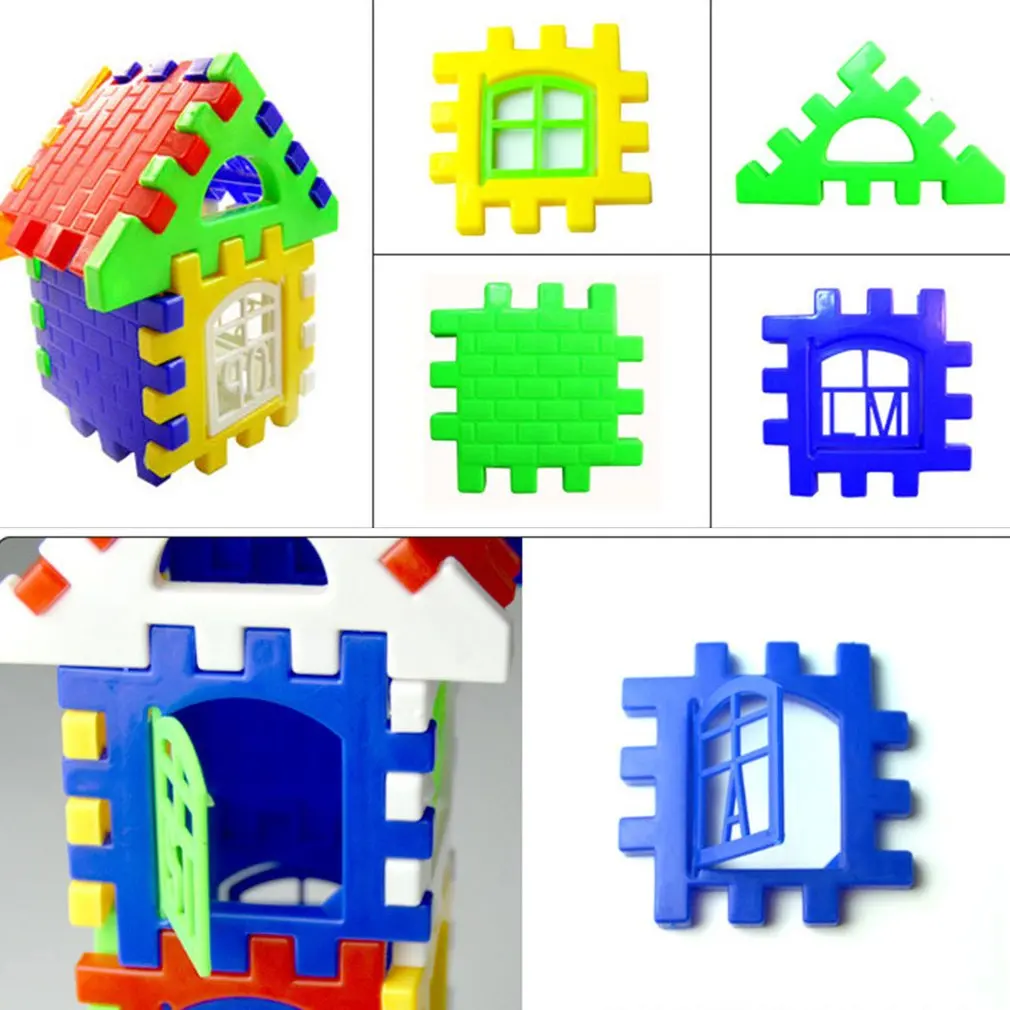 24pcs/lot DIY Plastic Interlocking Building Blocks Construction House ...