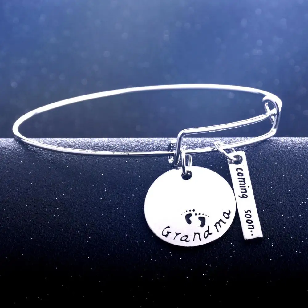 12PC-Grandma-Coming-Soon-Charm-Pendant-Bracelets-Adjustable-Bangles ...