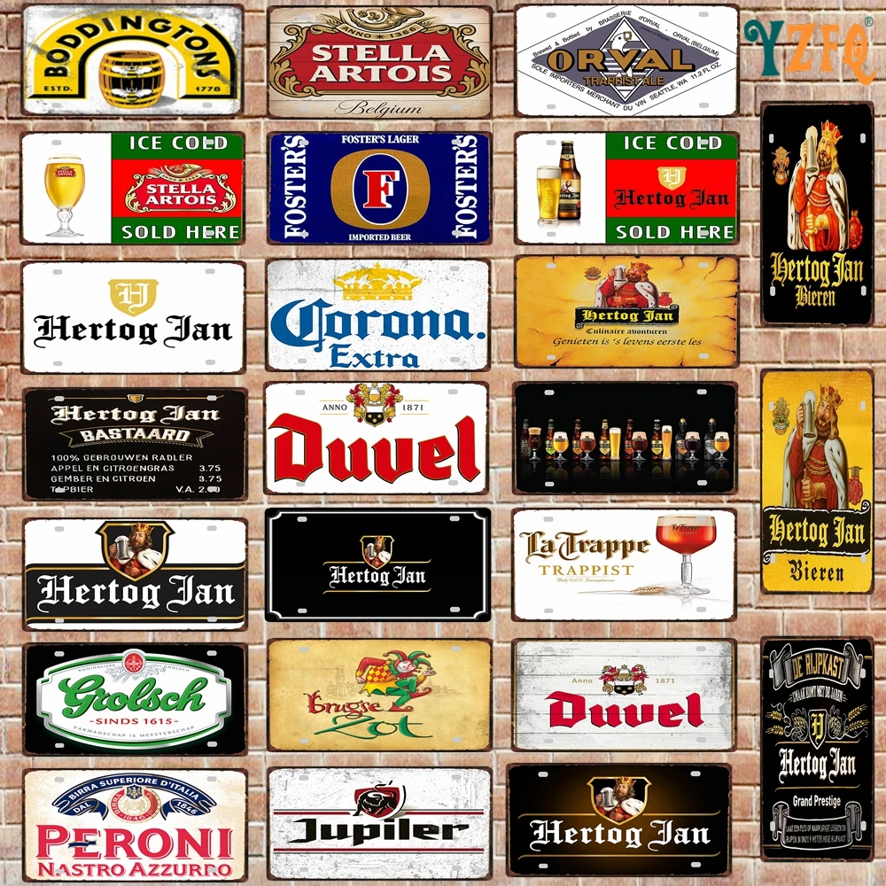 Belgian-Beer-License-Plate-Number-Plaque-Tin-Sign-Wall-Pub-Shop-Home ...