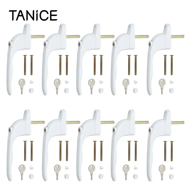TANiCE 10Pcs Universal 43mm White Inline Espag Handle Key Kit UPVC ...