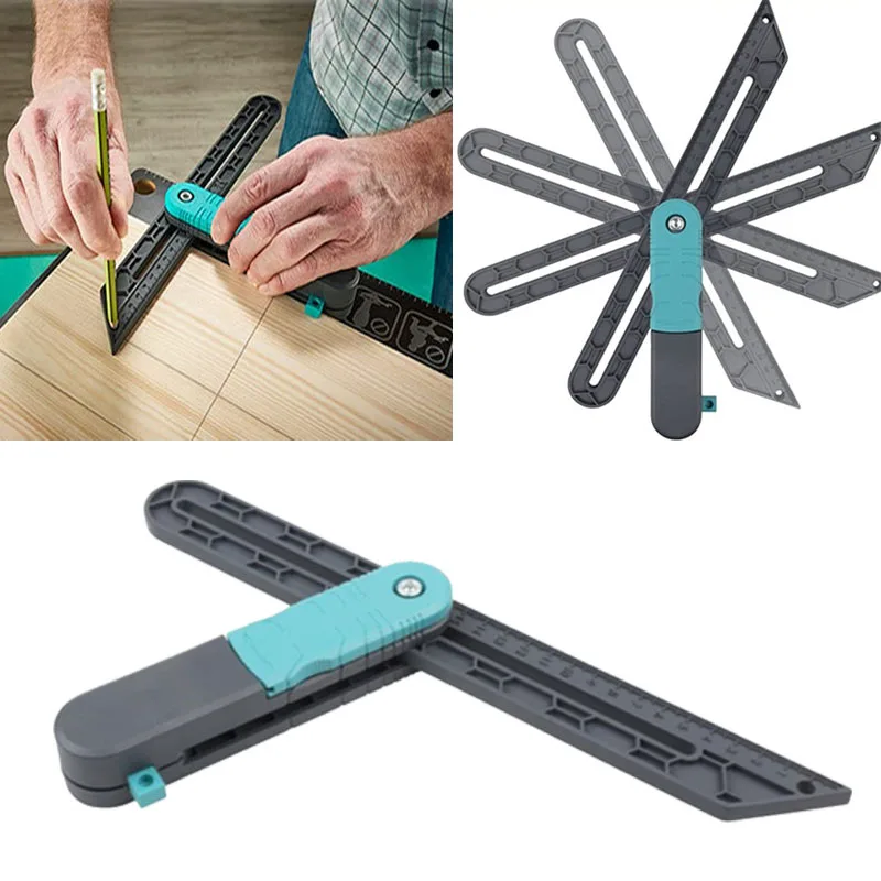 Lock Angle Measure Tool Adjustable Angle Measuring Ruler Wooden Fast ...