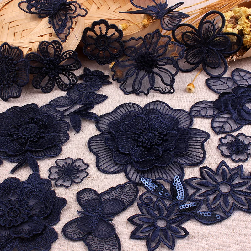 Flower Lace Embroidery Patch | Embroidery Patches Clothing - Lace ...