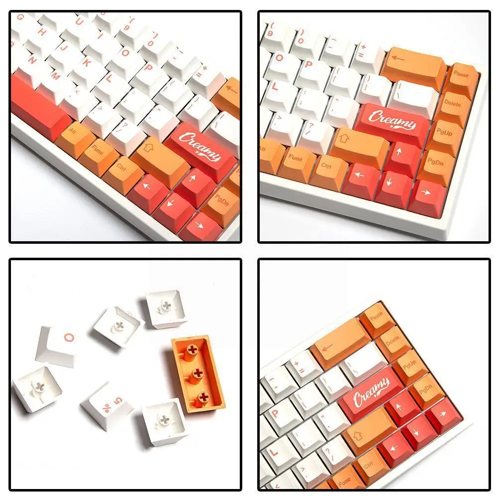 141 Key Peach Keycap PBT Dye Subbed Keycaps for CHERRY Profile GMK MX ...