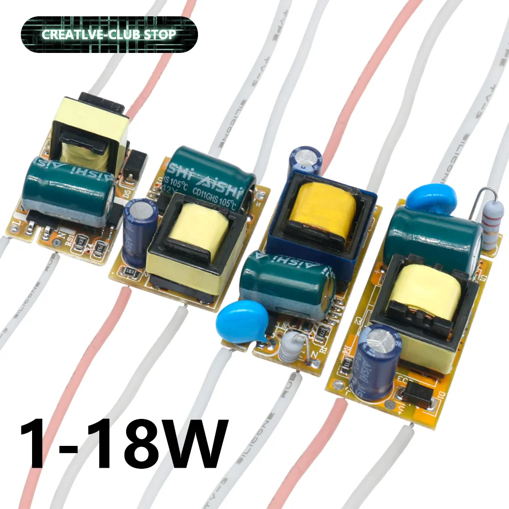 LED Driver 1W 3W 6W 9W 10W 12W 15W 18W 300mA LED Power Supply Adapter 90-265V Lighting ...