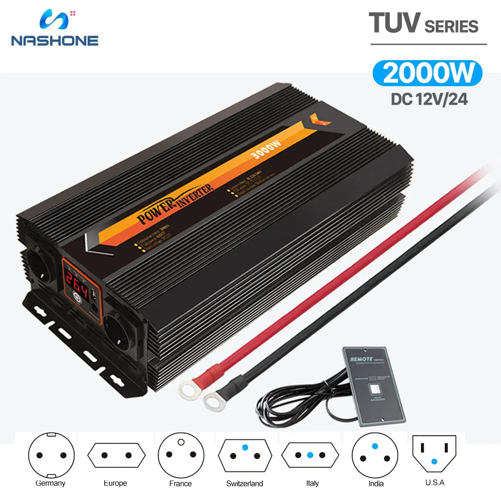 2000w Solar Inverter 12v 220v 60hz Modified Pure Sine Wave Inverter Dc ...