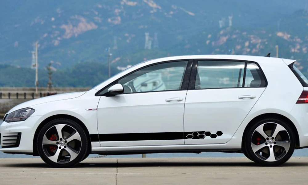 Car Hood Side Body Sticker Rear Mirror Vinyl Decal Black Waterproof ...