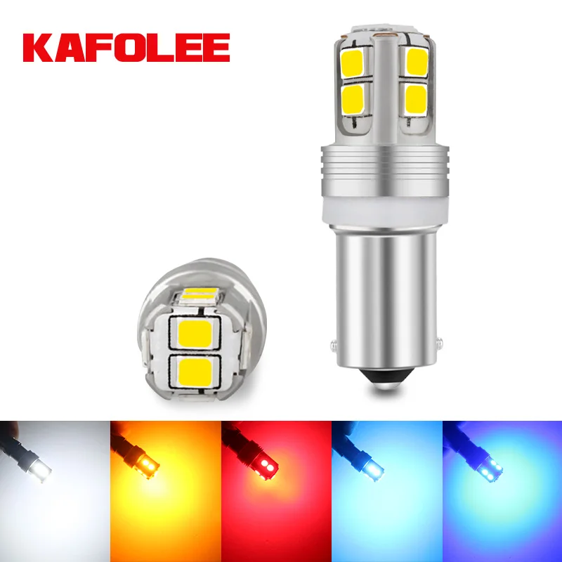 KAFOLEE Non polar BAY9S 10 SMD LED H21W Canbus lamps Error Free Car ...