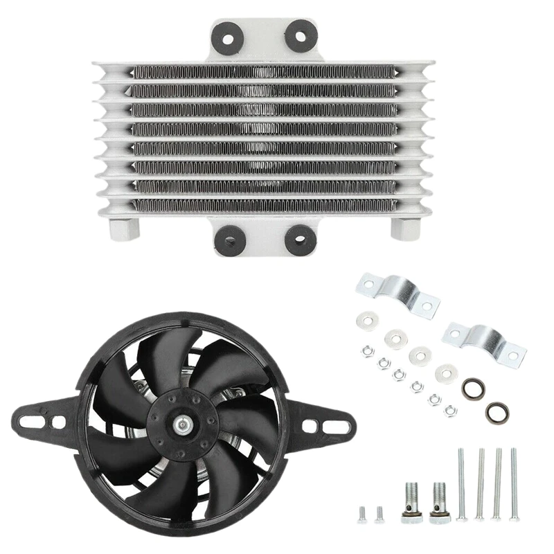 Motorcycle-Engine-Oil-Cooler-Fan-Cooling-Radiator-Aluminum-125Ml ...
