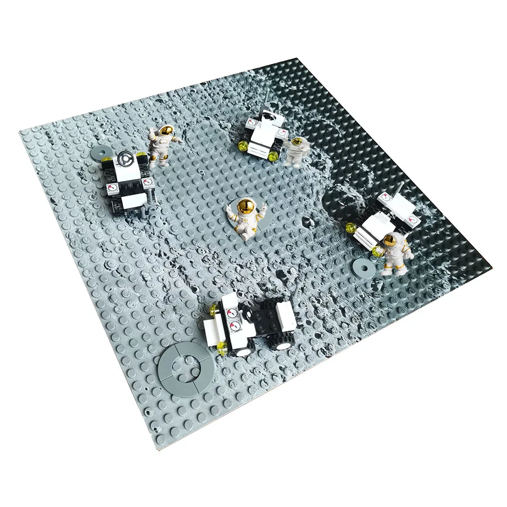10"x10" Space Exploration Lunar Base Baseplate 32x32 Small Dot Moon Landing Mars Exploration ...