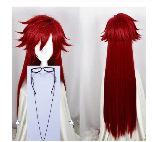 Kuroshitsuji Black Butler Grell Sutcliff Wig Red Long Straight Heat ...