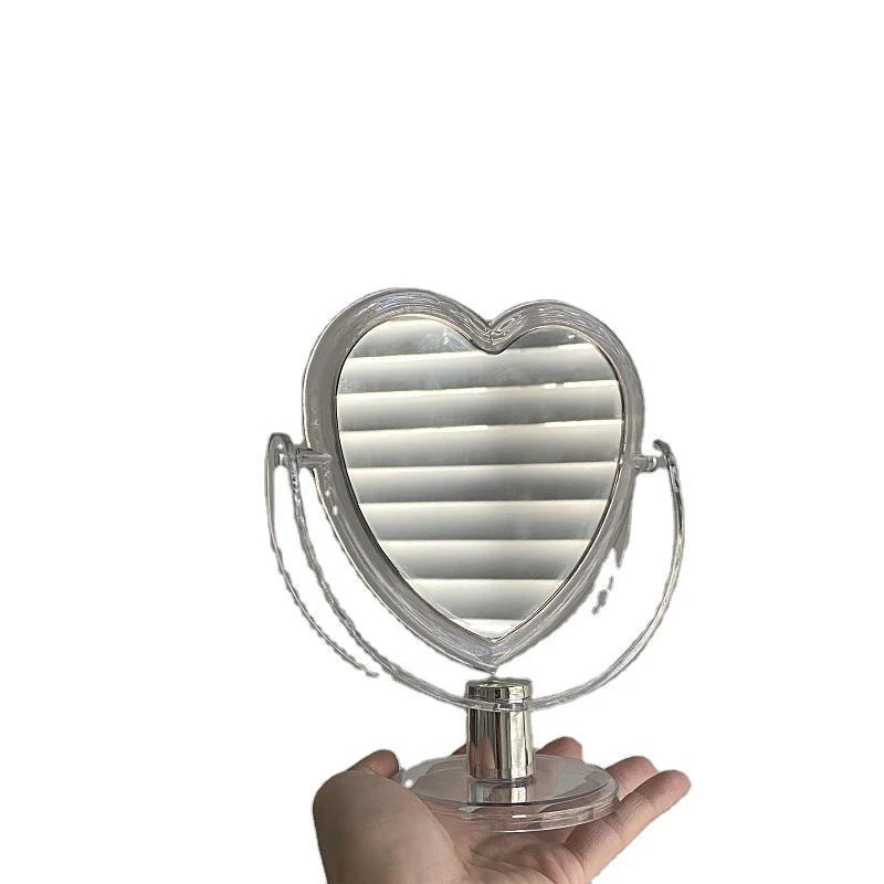 1Pc Acrylic Double Side Makeup Mirror Cute Heart Shaped Cosmetic Mirror ...