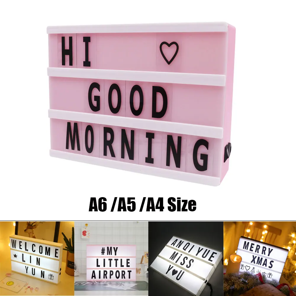 A4 A5 A6 Size LED Combination Night Light Box Lamp DIY Black/Colorful ...