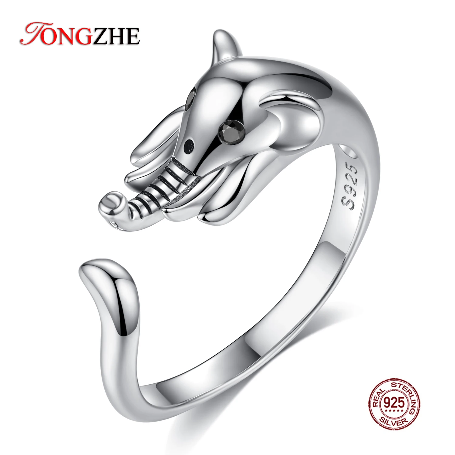 Tongzhe Cute Long Tail 925 Sterling Silver Rings For Women Cz Eye ...