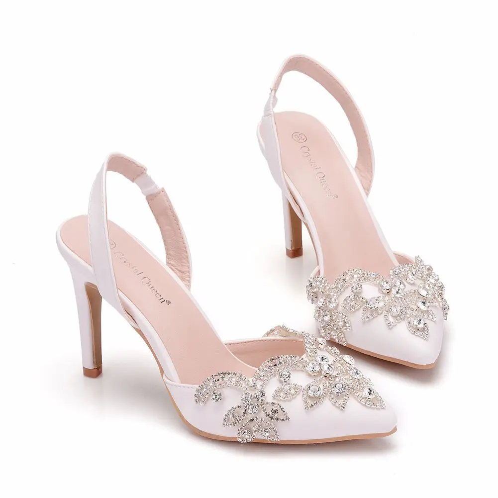 Crystal-Queen-Rhinestone-Wedding-Shoes-Bridal-Pointed-Toe-High-Heel ...