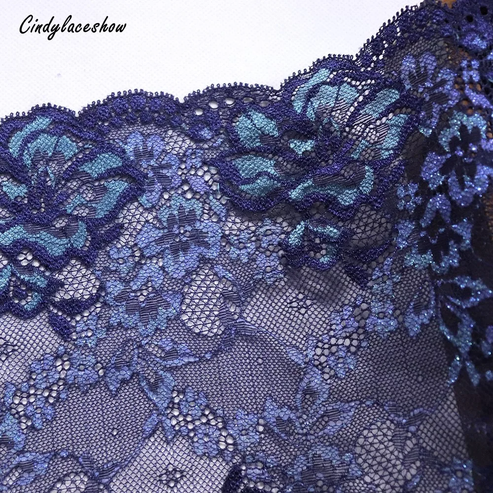 22cm de ancho, accesorios de encaje, azul oscuro elástico, encaje ...