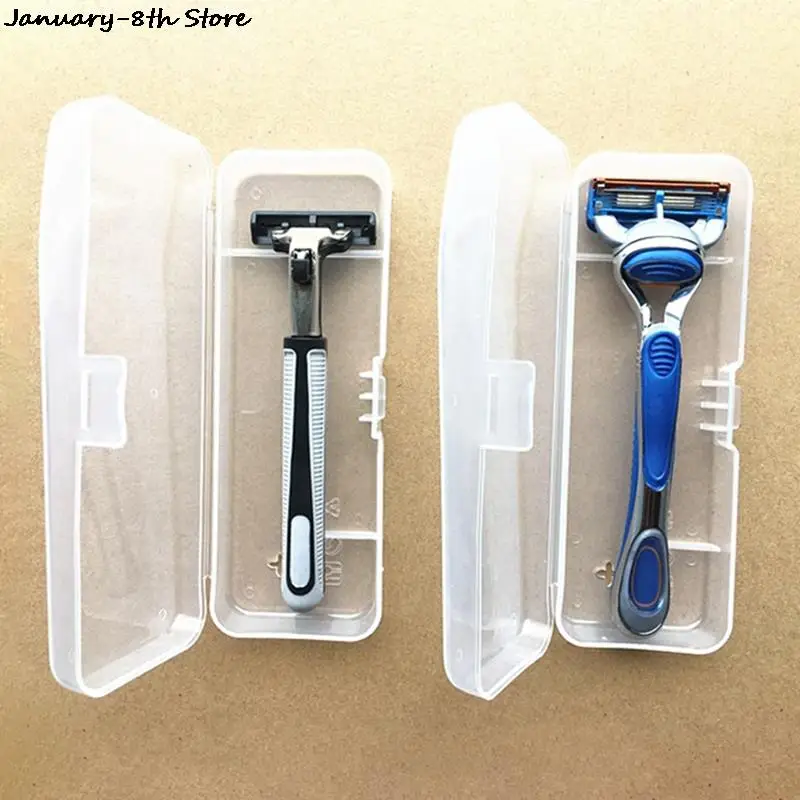 Men's Shaver Storage Box Transparent Plastic Razor Blades Holder ...