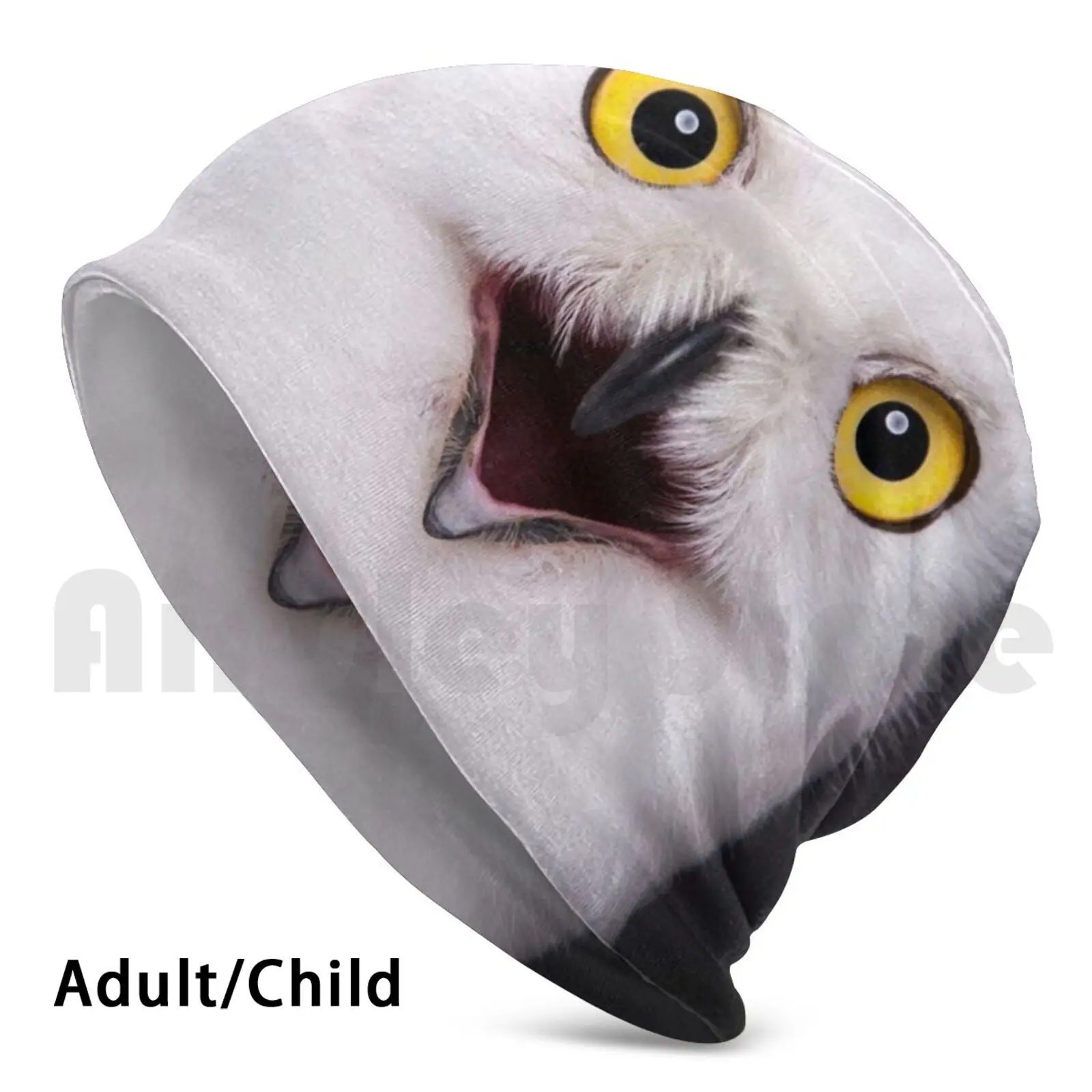 Beautiful-Snowy-Owl-Strix-Scandiaca-With-Yellow-Eyes-Beanie-Hedging-Cap ...