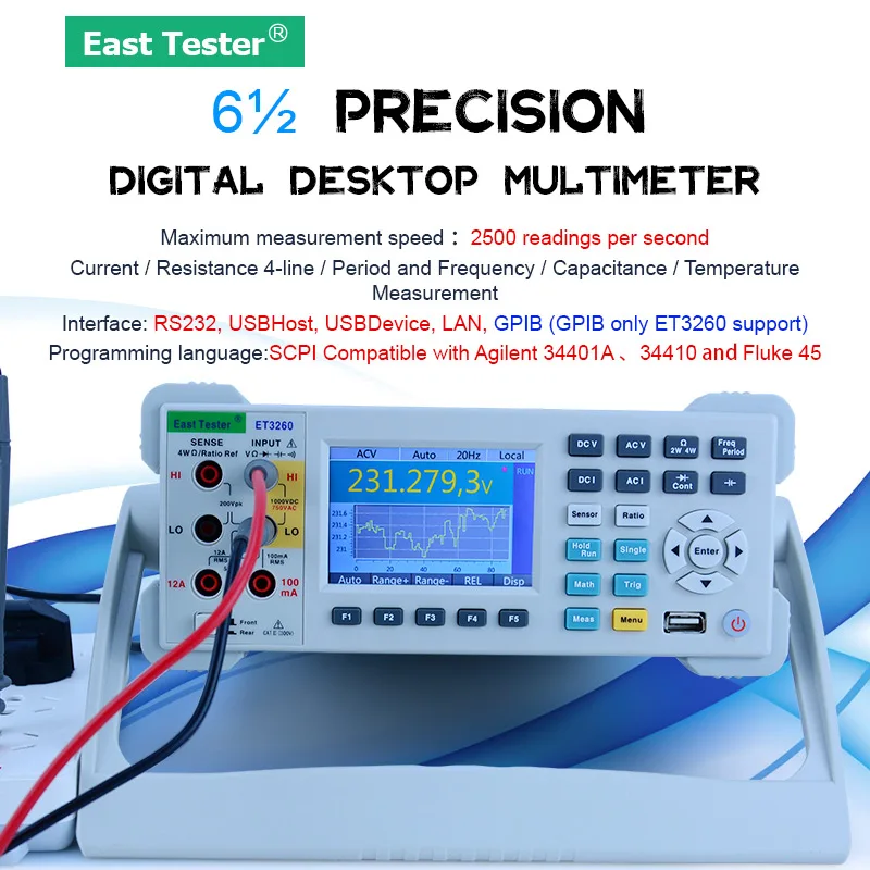 6 1/2 Bench Top Digital Multimeter Capacitor Tester Desktop Multimeter ...