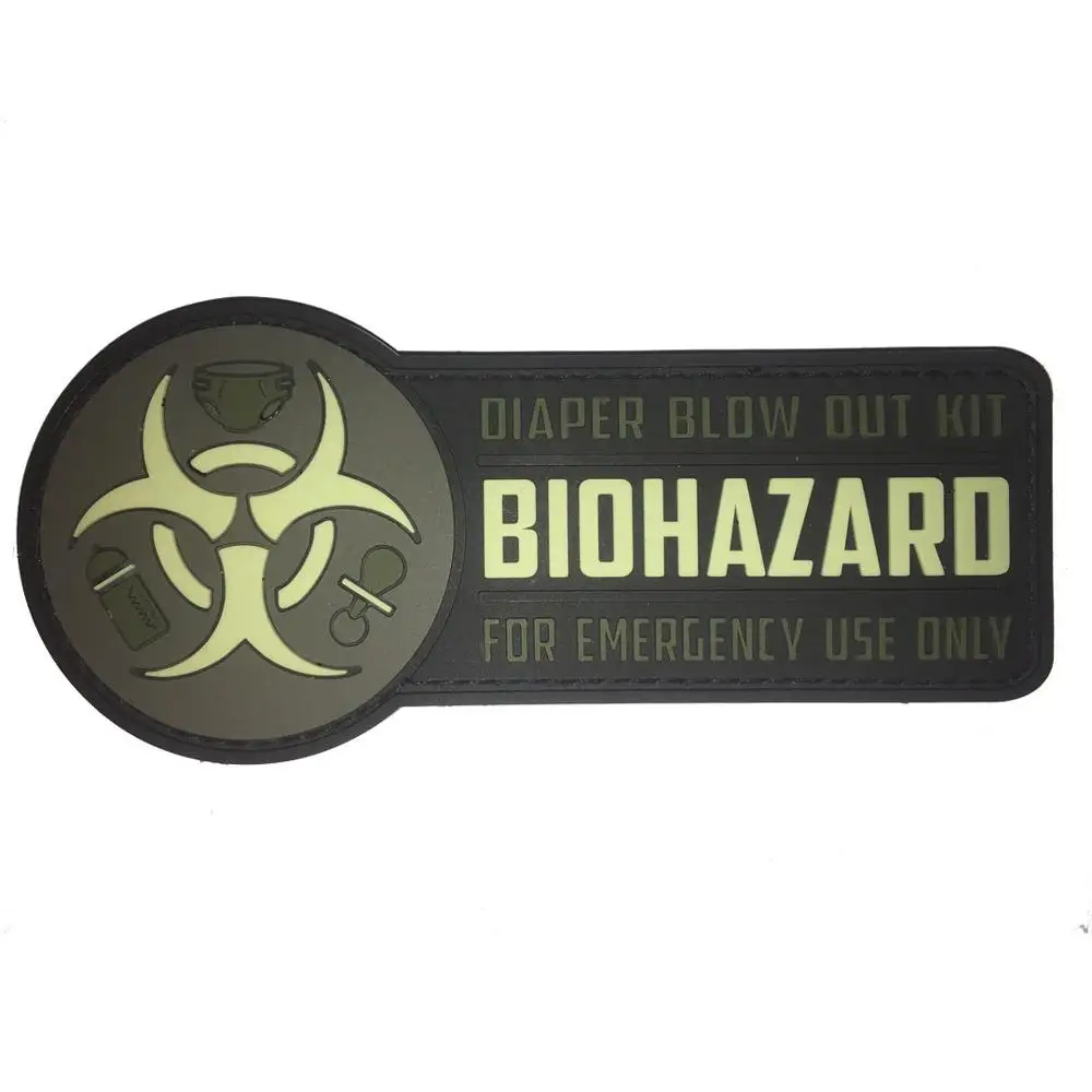 Biohazard PVC Patches Badges Emblem Accessory DIY 10*4.5 cm only Hook ...