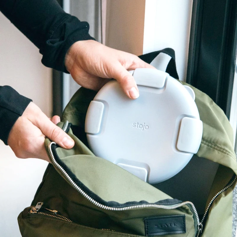 STOJO Bowl Folding Portable Silicone Salad snacks Bowl multi-function ...