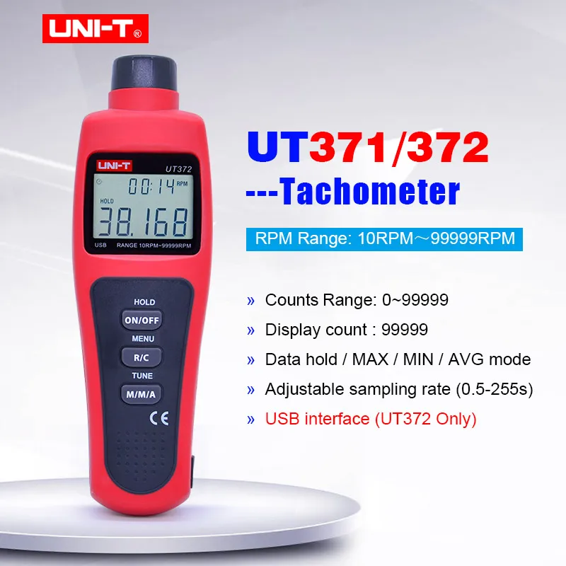 UNI T Non Contactเลเซอร์Tachometer UT371 UT372 ข้อมูลวัดระยะทาง/MAX/MIN ...