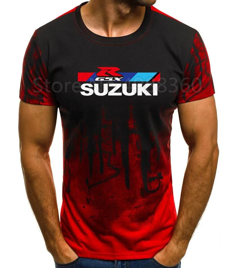 New Summer Fashion Suzuki GSX R Gsxr Racing Short Sleeve Mens Black ...
