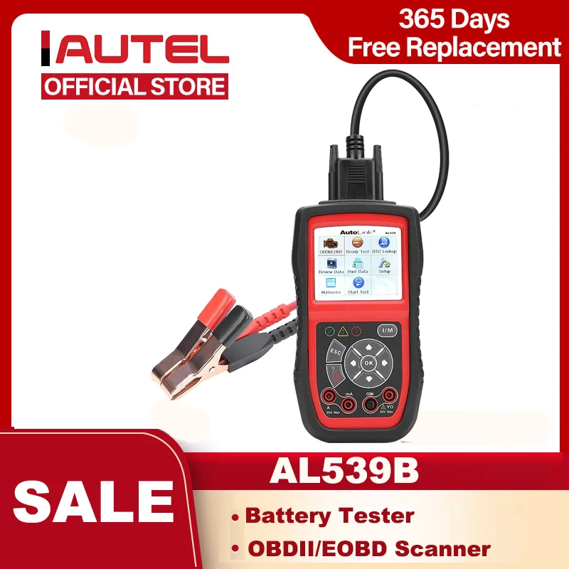 Autel Autolink Al539b Obd2 Scanner 12v Batter Tester Automotive ...