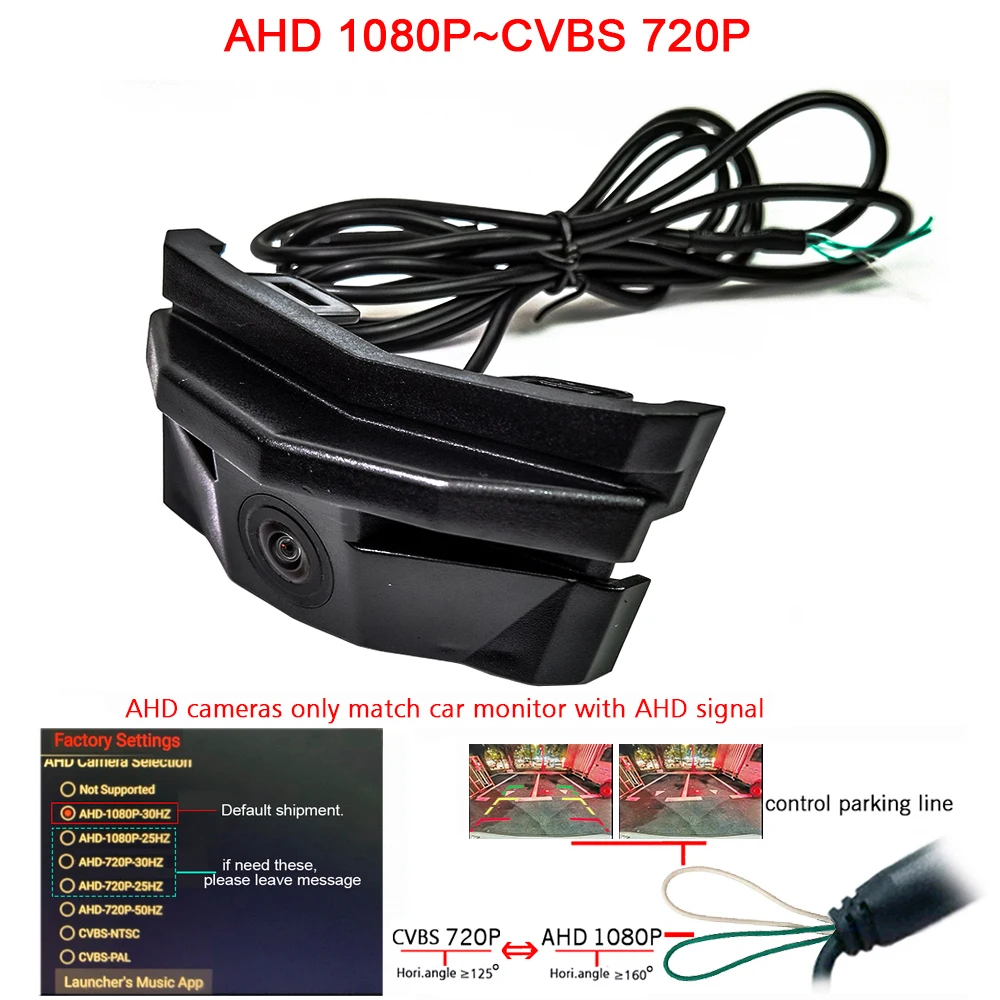 180deg fisheye 1920*1080P AHD car front view camera for Toyota Alphard ...