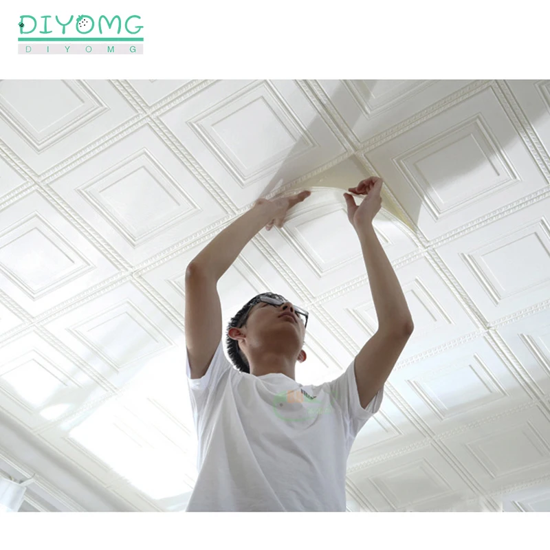 Self-adhesive-Roof-Ceiling-Wallpaper-3D-PVC-Waterproof-Wall-sticker ...