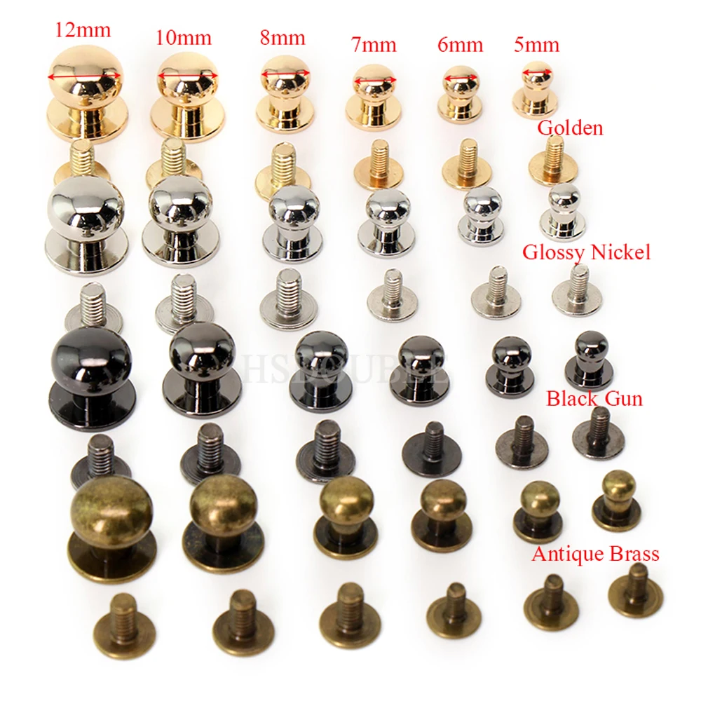 RIVET,Golden-Monk Head 8mm--Rivets à vis en alliage métallique, 10 ...