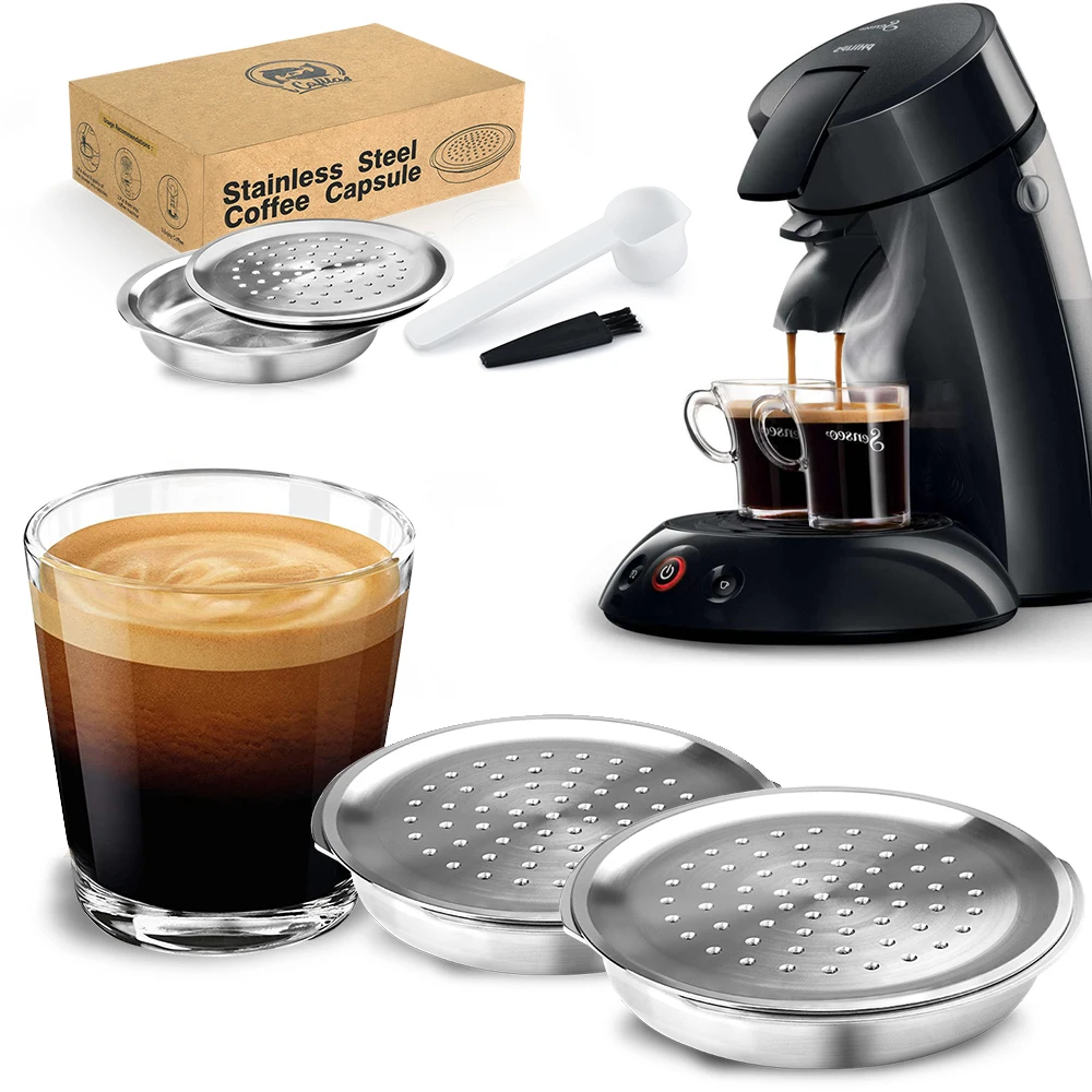 Capsules-de-caf-en-acier-inoxydable-pour-machines-caf-Philips-Senseo ...