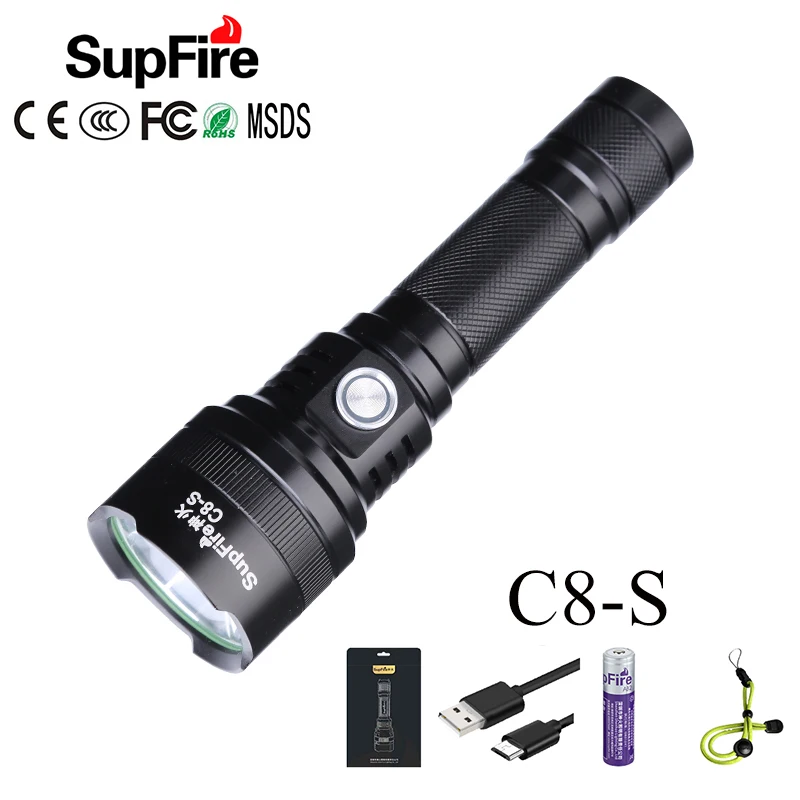 Review Super Powerful Led Flashlight SupFire C8-S Torch 2500LM USB ...