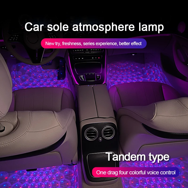 LED-Car-Interior-Foot-Light-RGB-Backlight-With-USB-Wireless-Remote-APP ...