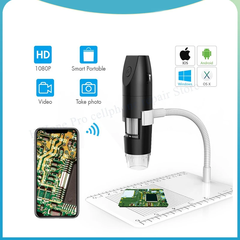1000X Digital Microscope Wifi Microscope Magnifier Camera 8LED with ...