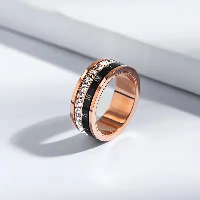 Rotatable-Black-Roman-Numbers-Luxury-Zircon-Rings-High-Quality ...