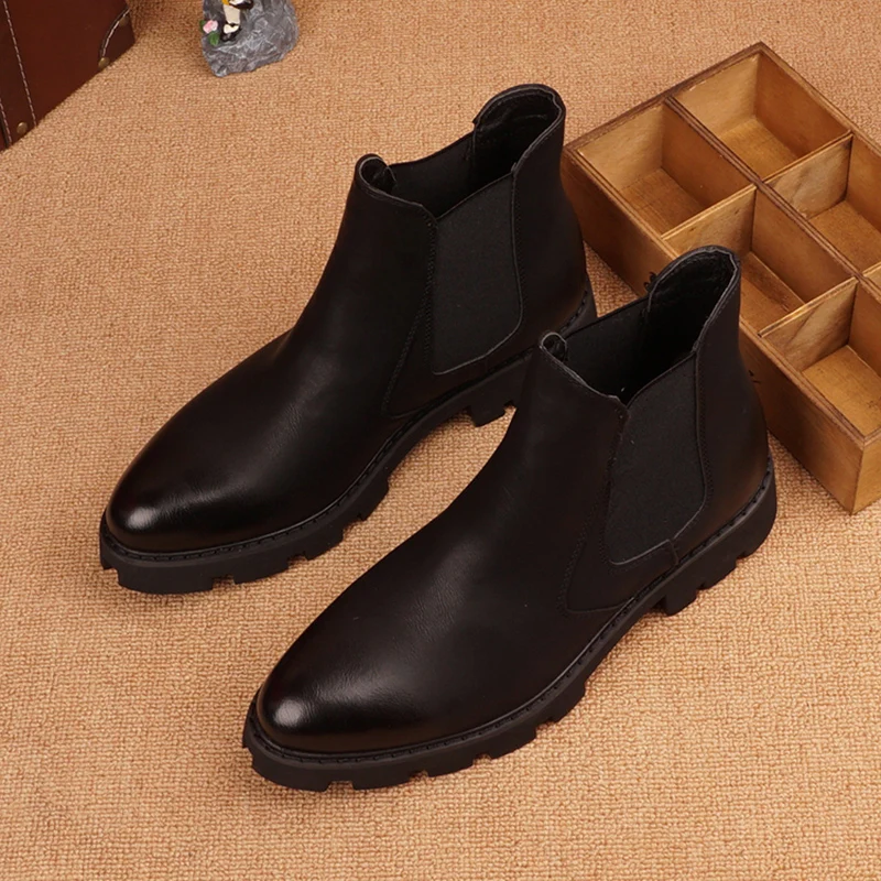 Inglaterra-designer-botas-dos-homens-preto-sapatos-de-couro-genu-no ...