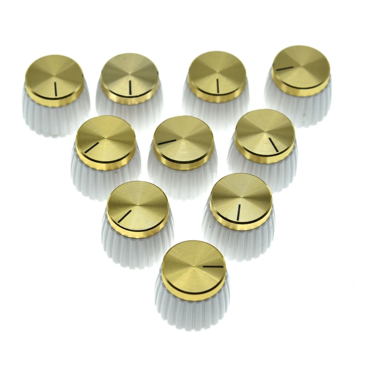 10x-Amplifier-Knobs-White-w-Gold-Cap-Push-on-Knobs-for-Marshall ...
