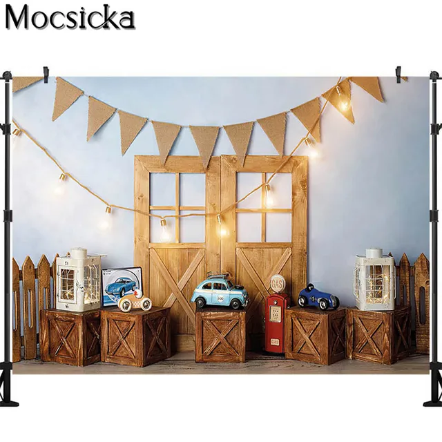 Boy 1st Birthday Photography Backdrops Balloon Stars Decor Blue Kids ...