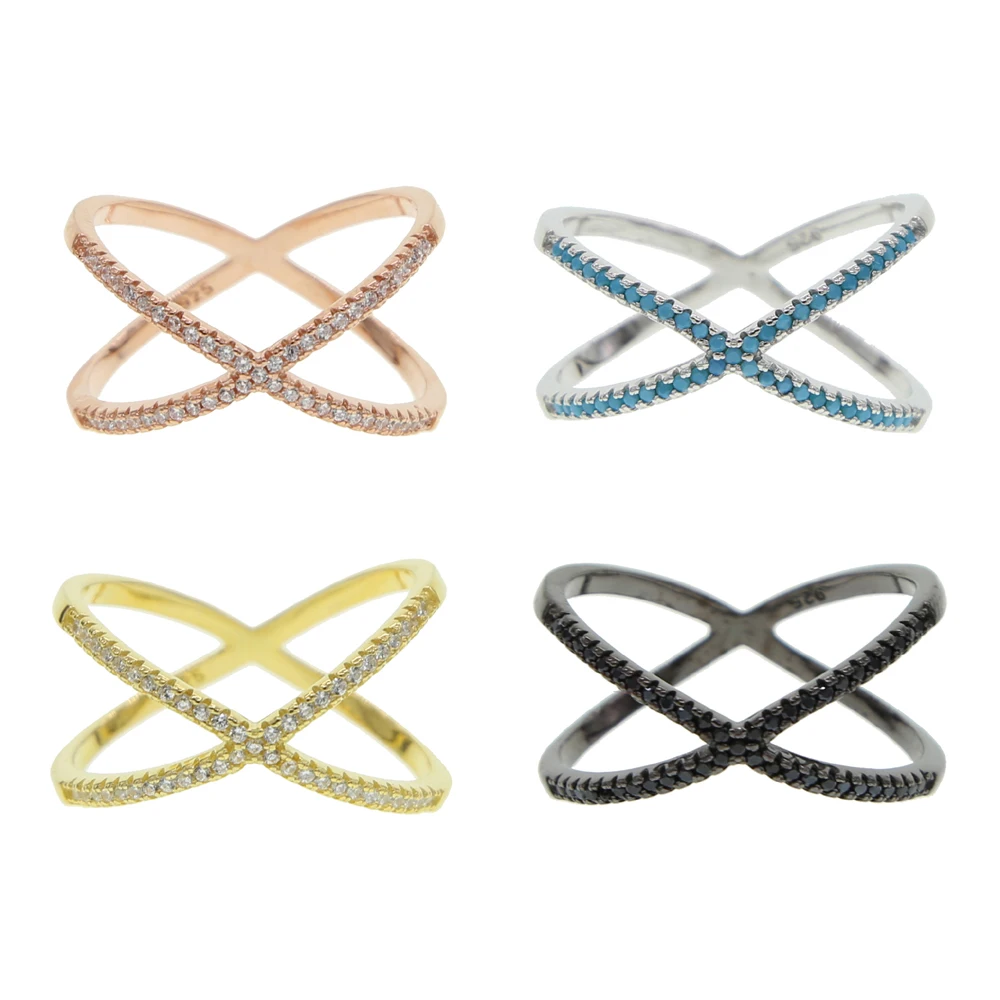 Stock Sterling Silver 925 Criss Cross X Ring Large Xl Big Sized Women ...
