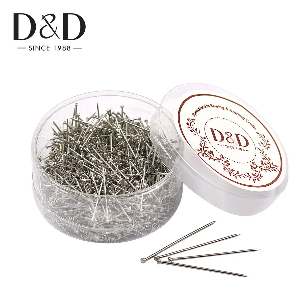 900pcs 26mm Stainless Steel Straight Pins Dressmaker Fine Satin Sewing ...