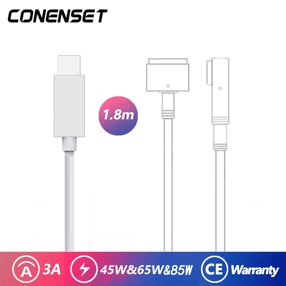 USB C Type C to Magnetic Safe 1 2 Cable Cord Adapter For MacBook Air ...