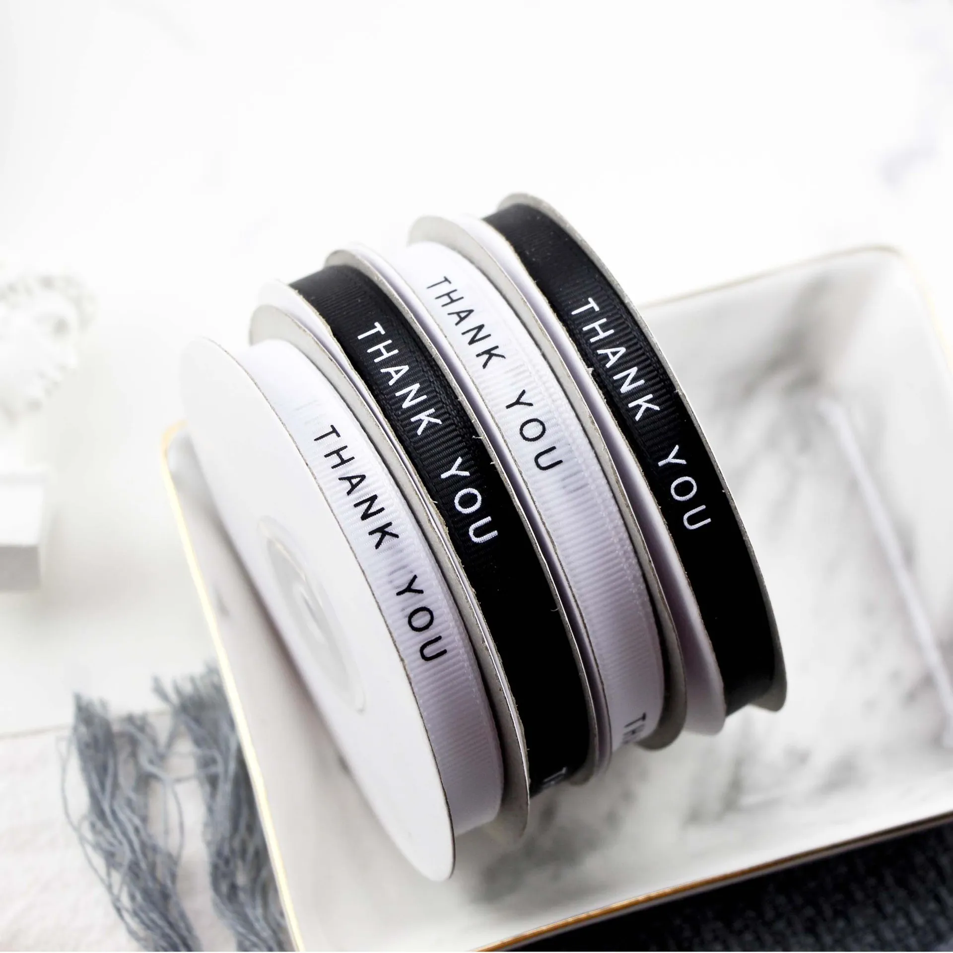 10mm Grosgrain Ribbon Printed Thank You Threaded Ribbon Diy Hair Head ...