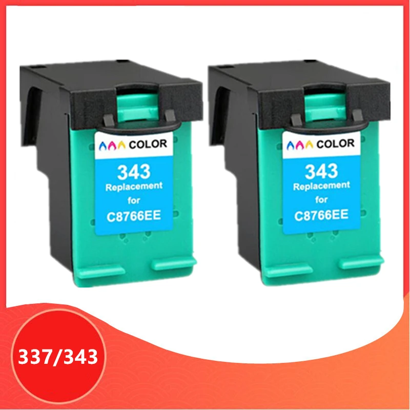 2 X Color Compatible for HP 343 337 Ink Cartridge for HP337 for hp343 ...