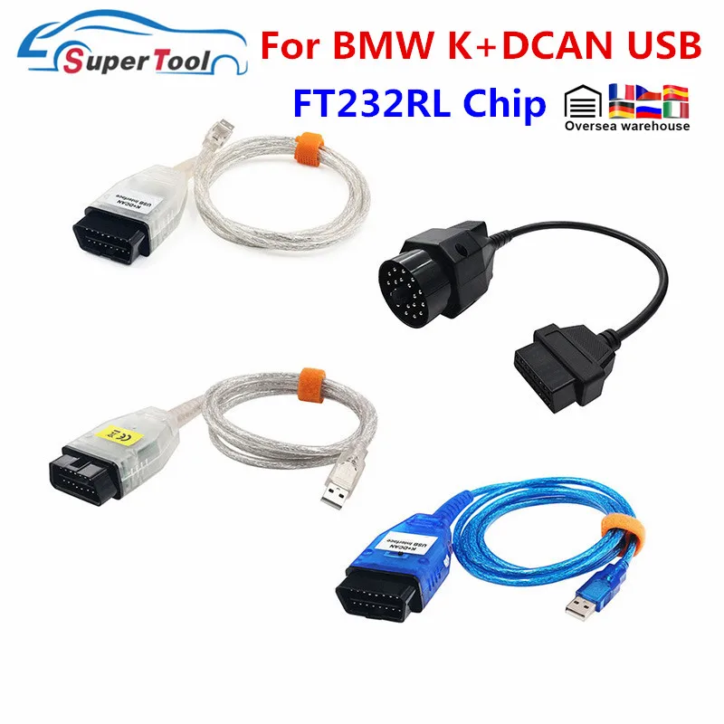 For-BMW-K-DCAN-With-FT232RL-Diagnostic-Cables-Connectors-For-BMW-20Pin ...